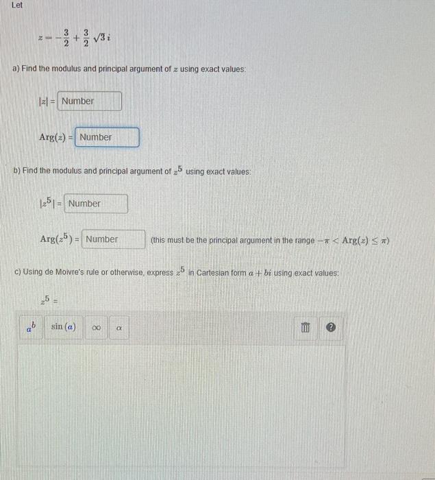Solved z=−23+233i a) Find the modulus and principal argument | Chegg.com