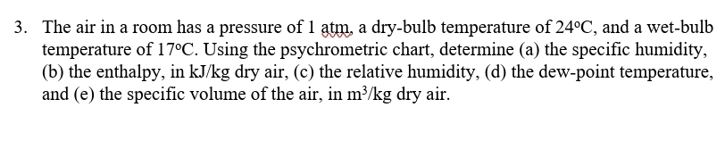Solved The air in a room has a pressure of 1atm, a dry-bulb | Chegg.com