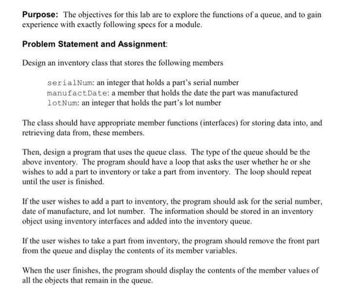 Solved Purpose: The objectives for this lab are to explore | Chegg.com