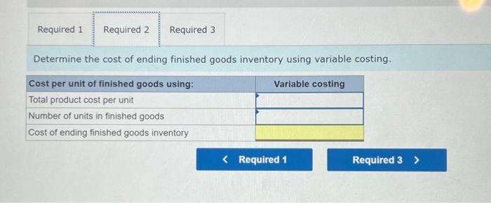 Solved Determine the cost of ending finished goods | Chegg.com