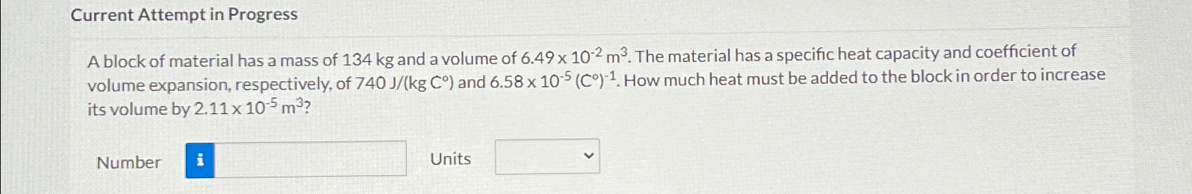 Solved Current Attempt in ProgressA block of material has a | Chegg.com