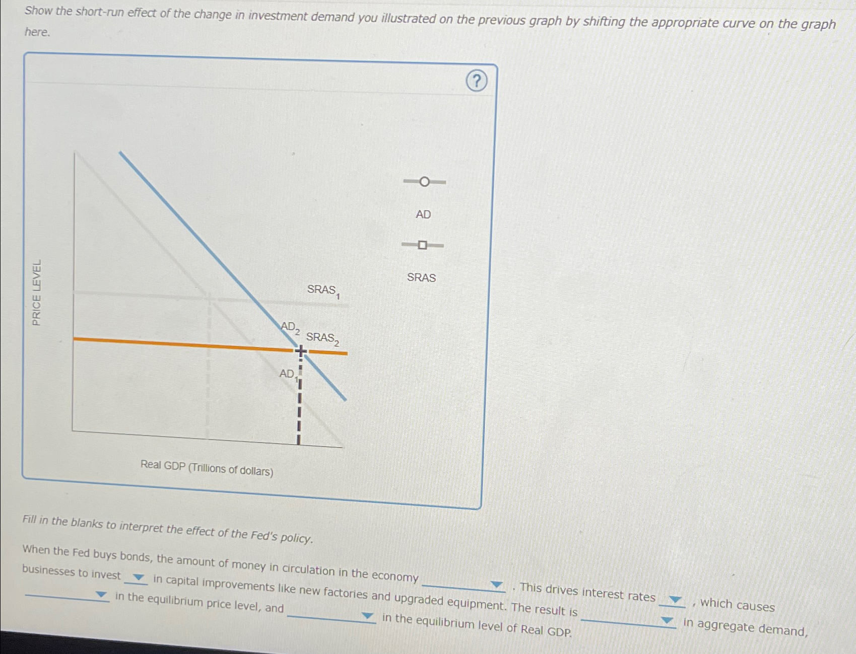 Solved Show the short-run effect of the change in investment | Chegg.com