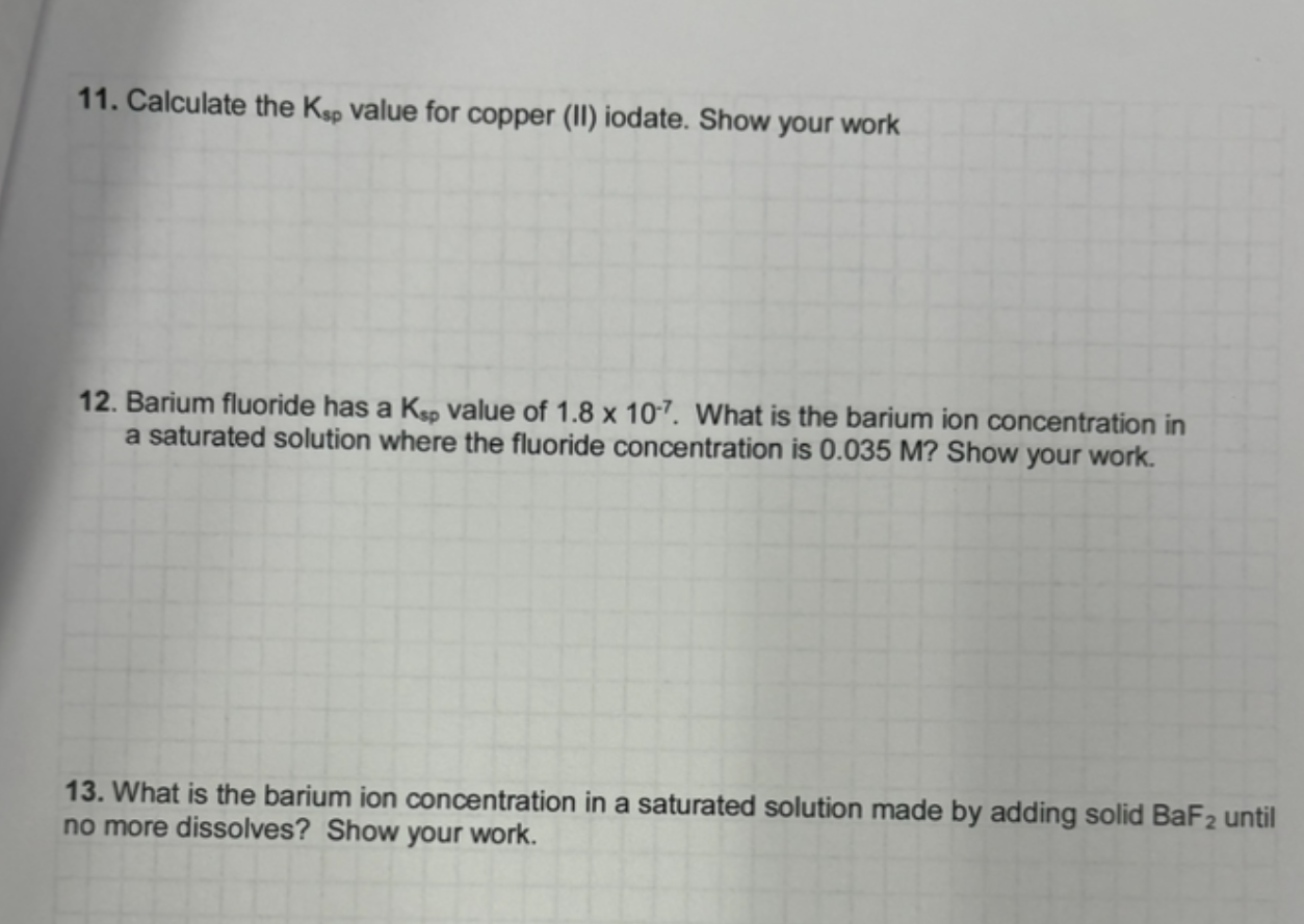 Solved Calculate the Ksp ﻿value for copper (II) ﻿iodate. | Chegg.com