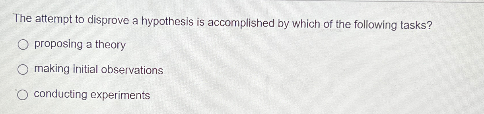 Solved The attempt to disprove a hypothesis is accomplished | Chegg.com