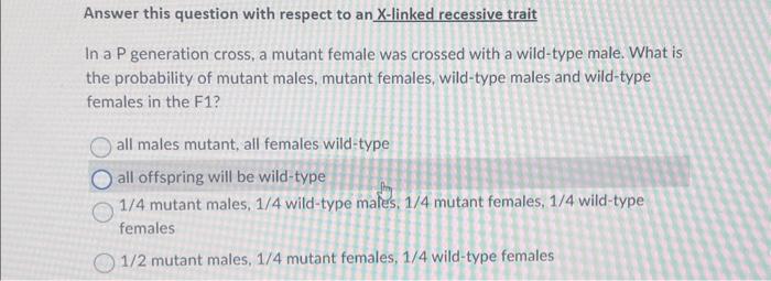 Solved Answer this question with respect to an X-linked | Chegg.com
