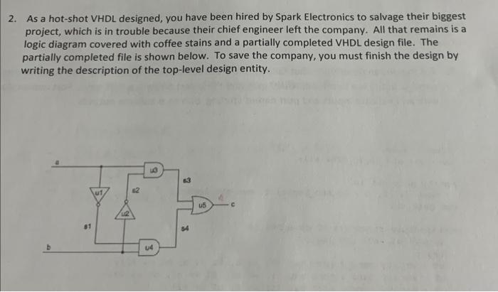 Solved As a hot-shot VHDL designed, you have been hired by | Chegg.com