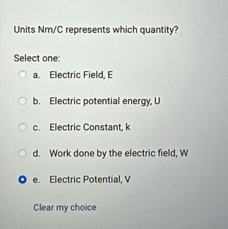 Solved Units NmC ﻿represents which quantity?Select one:a. | Chegg.com
