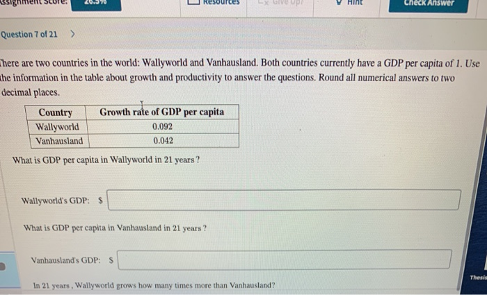 Solved Bsignment Score: 20.570 Resources Lx Give Up V Hint | Chegg.com