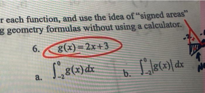 Solved r each function, and use the idea of “signed areas" g | Chegg.com