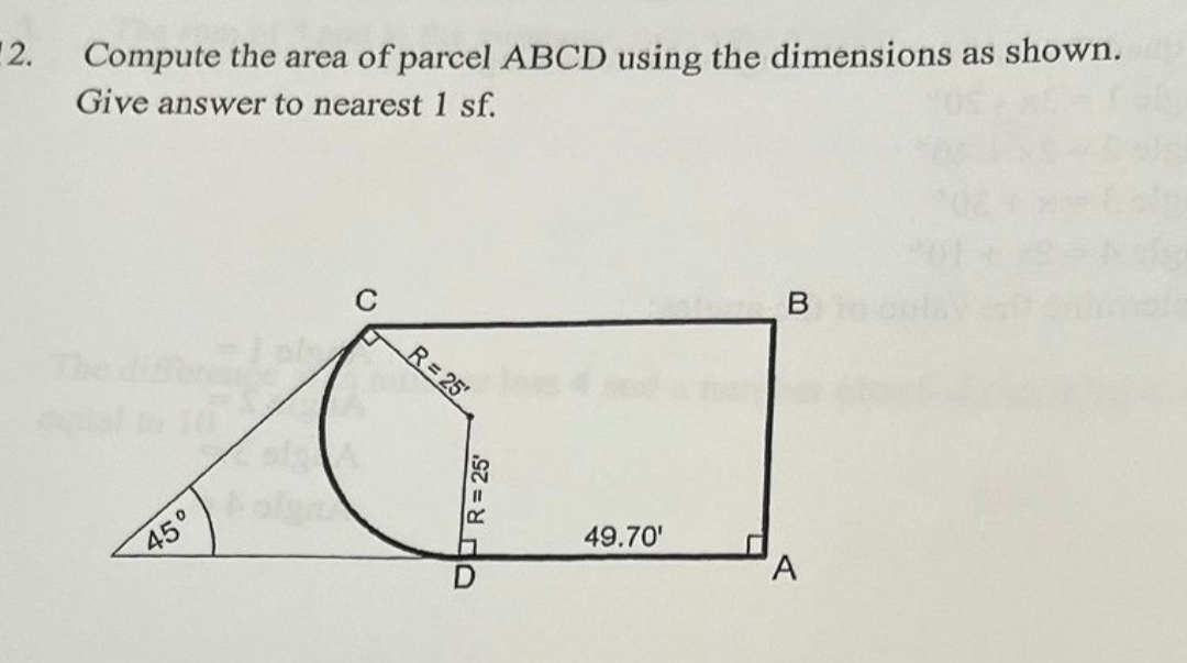Solved Compute the area of parcel ABCD using the dimensions | Chegg.com