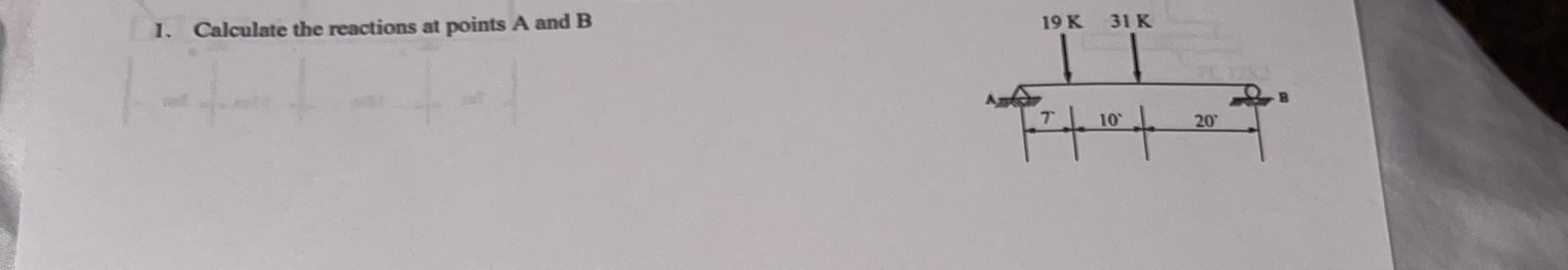 Solved Calculate the reactions at points A and B | Chegg.com