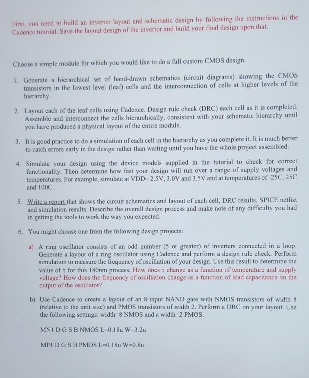 First, you need to build an inverter layout and | Chegg.com