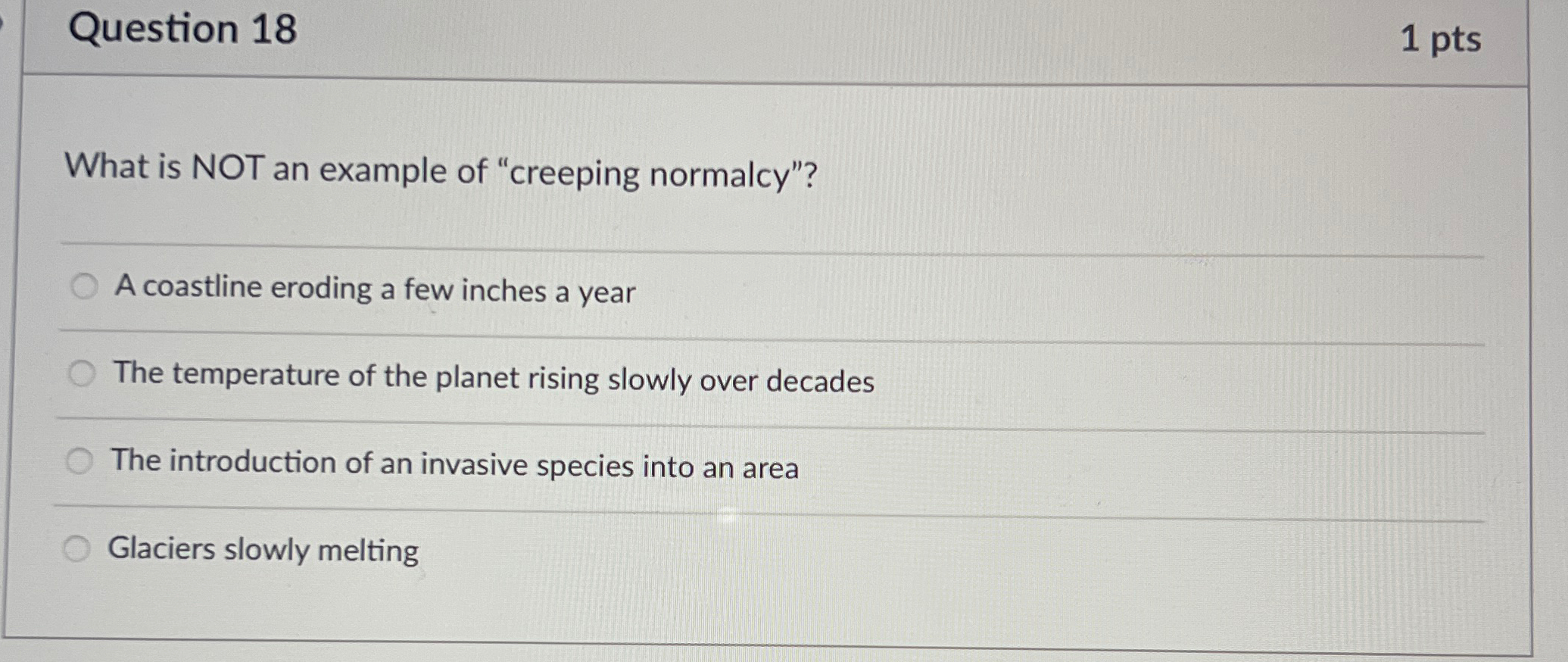 Solved Question 181 ﻿ptsWhat is NOT an example of "creeping | Chegg.com