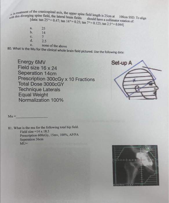 an in tratment of the craniospinal axis, the upper | Chegg.com