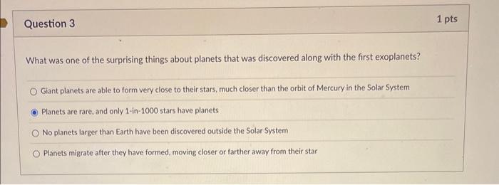 Solved What was one of the surprising things about planets | Chegg.com