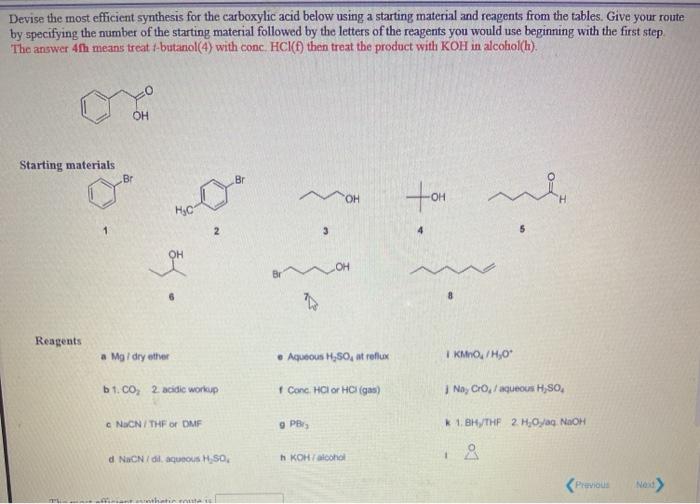 Solved Devise the most efficient synthesis for the | Chegg.com