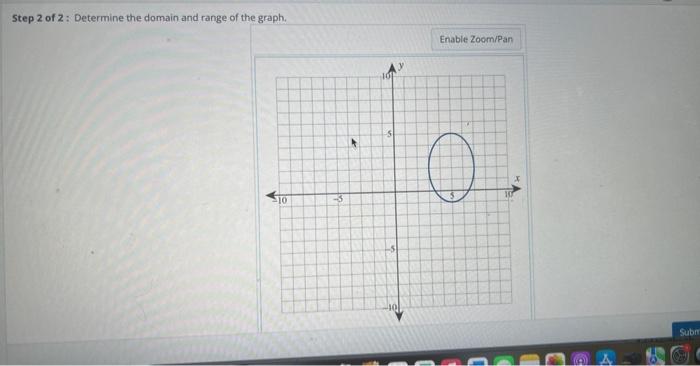 Solved Step 2 of 2 : Determine the domain and range of the | Chegg.com