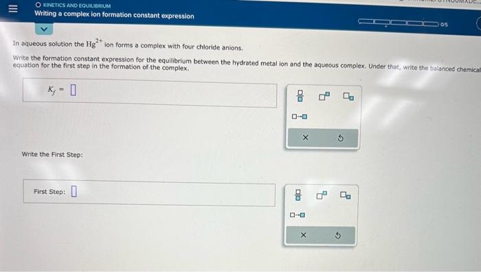 Solved In aqueous solution the Hg2+ ion forms a complex with | Chegg.com