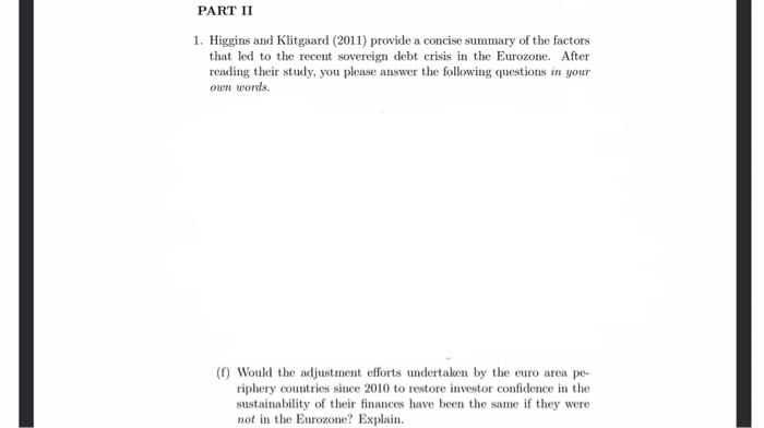 Solved 1. Higgins and Klitgaard (2011) provide a concise | Chegg.com