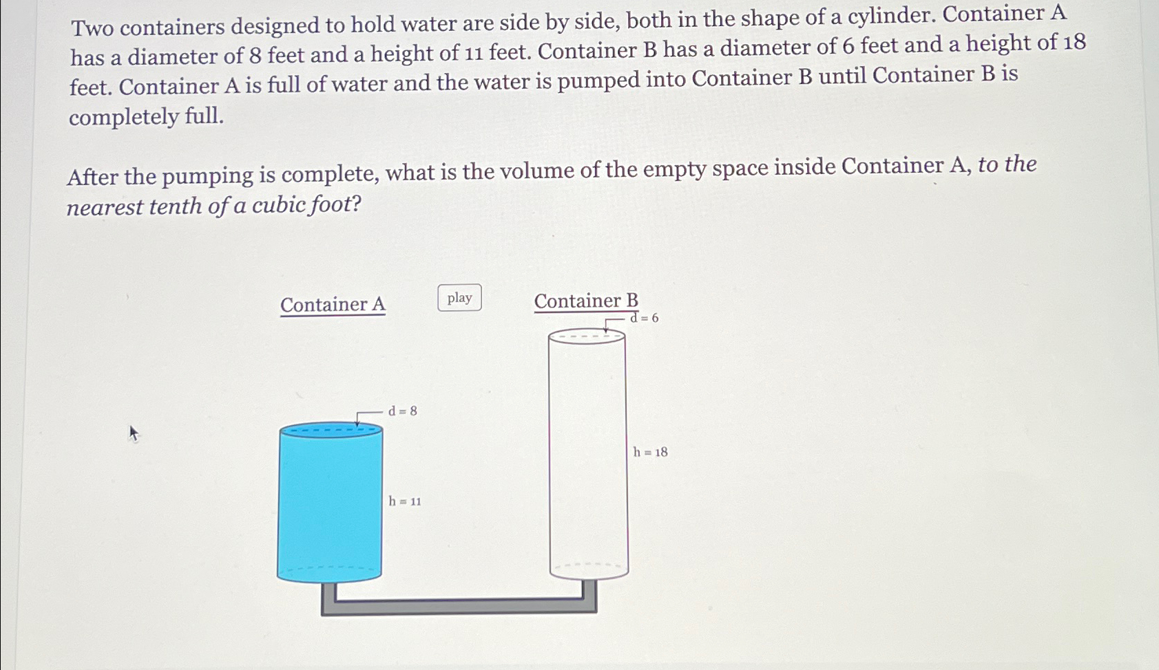 Solved Two containers designed to hold water are side by | Chegg.com