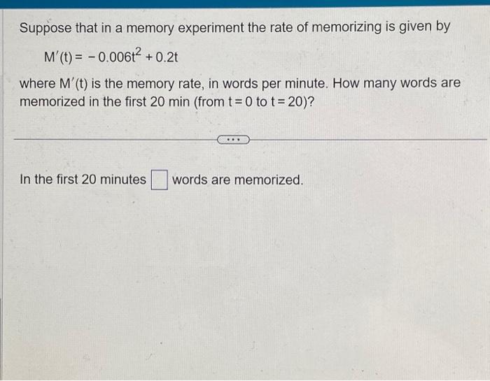Solved Suppose that in a memory experiment the rate of | Chegg.com