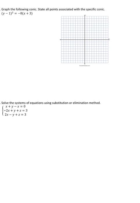 Solved Graph the following conic. State all points | Chegg.com