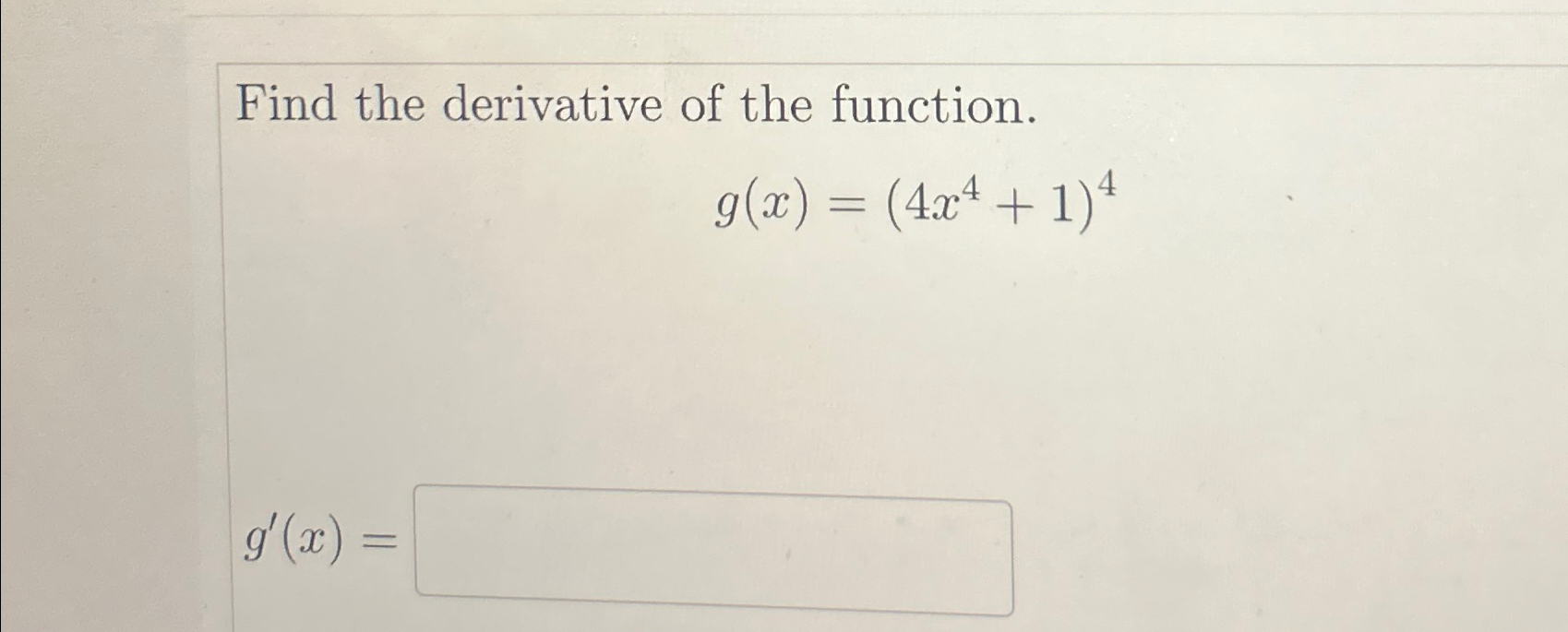 Solved Find the derivative of the | Chegg.com