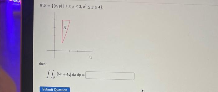 Solved The region D above lies between the two red lines and | Chegg.com