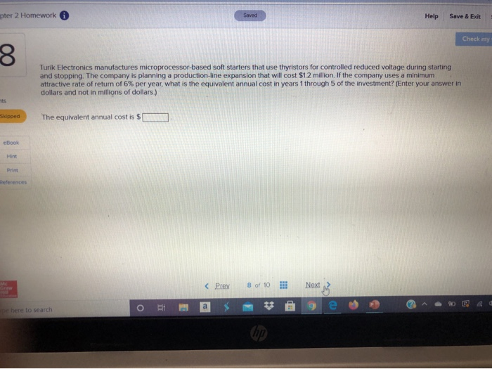 pter 2 Homework Sarved Help Save & Exit Check my 8 | Chegg.com