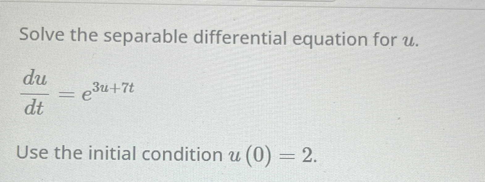 Solved Solve the separable differential equation for | Chegg.com