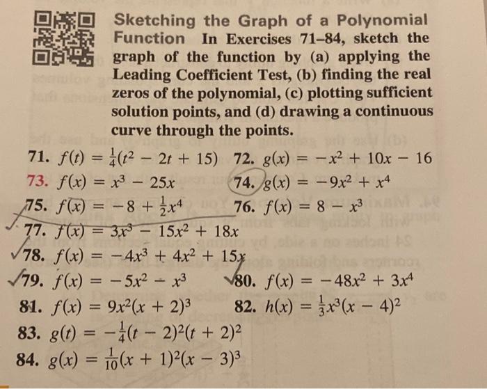 Solved Sketching the Graph of a Polynomial Function In | Chegg.com