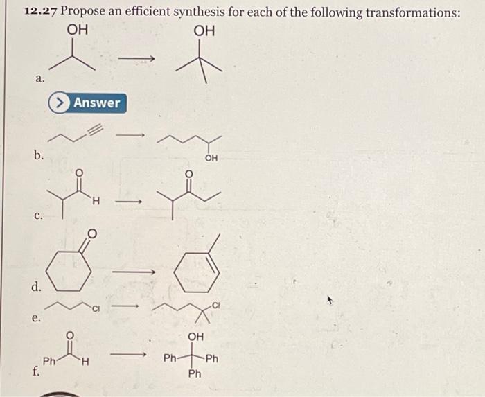 12.27 Propose an efficient synthesis for each of the | Chegg.com