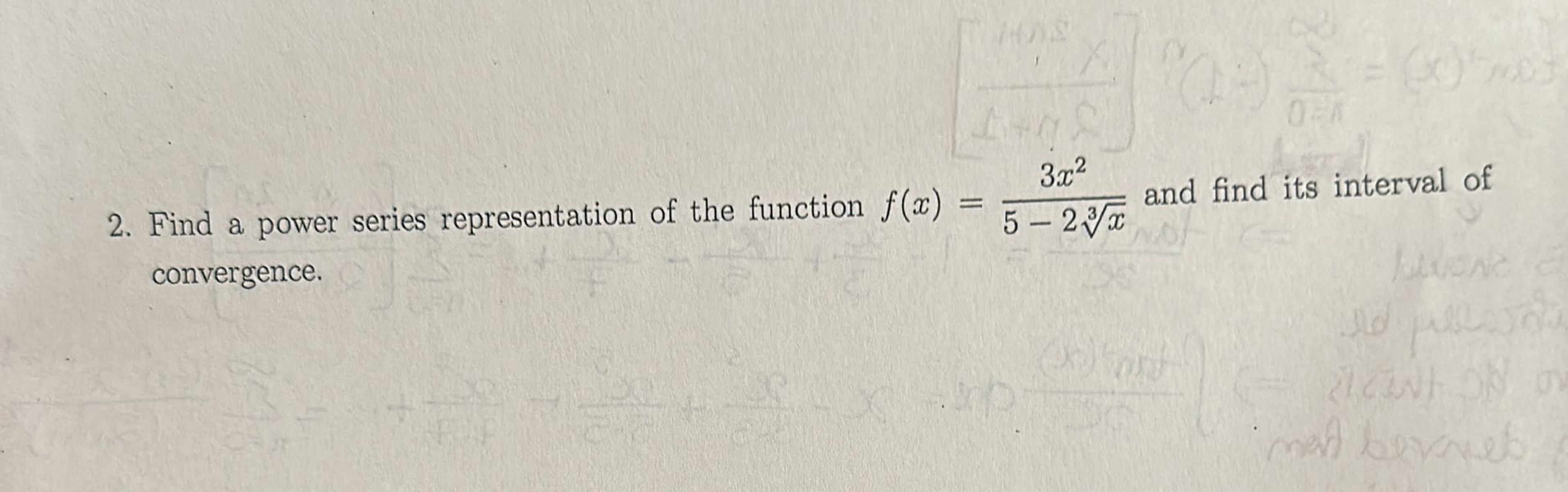 Solved Find a power series representation of the function | Chegg.com