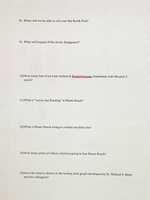 Solved BEFORE THE FLOOD MOVIE (2016) QUESTIONS 1) What | Chegg.com