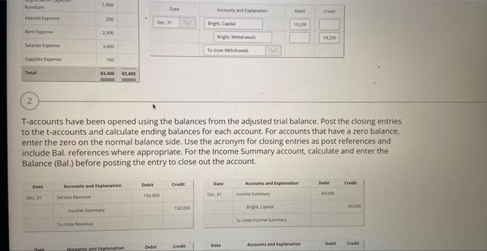 T-accounts have been opened using the balances from | Chegg.com