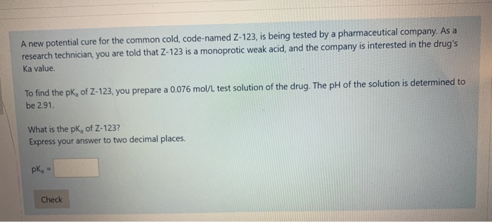 Solved A new potential cure for the common cold, code-named | Chegg.com