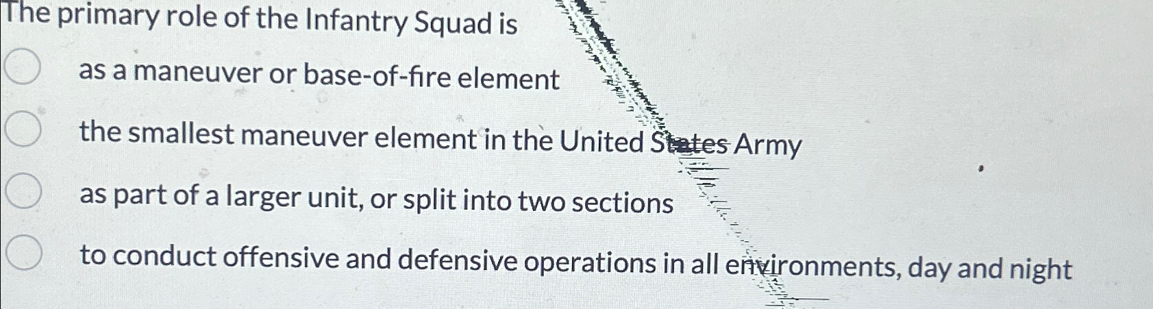 Solved The primary role of the Infantry Squad is as a | Chegg.com