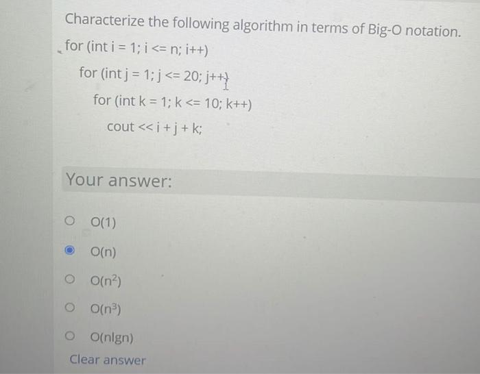 Solved Characterize The Following Algorithm In Terms Of 