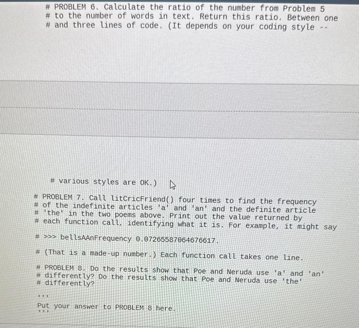 Solved litCricFriend(wordList, text): 11 The Literary | Chegg.com