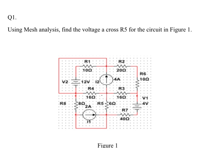 Solved Q1. Using Mesh analysis, find the voltage a cross R5 | Chegg.com