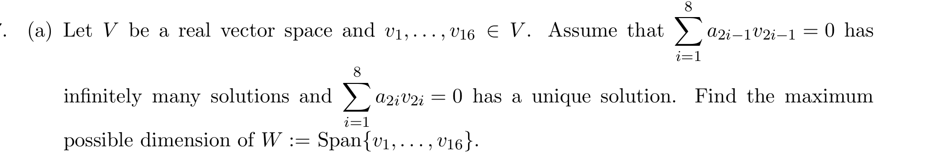 Solved (a) ﻿Let V ﻿be a real vector space and | Chegg.com