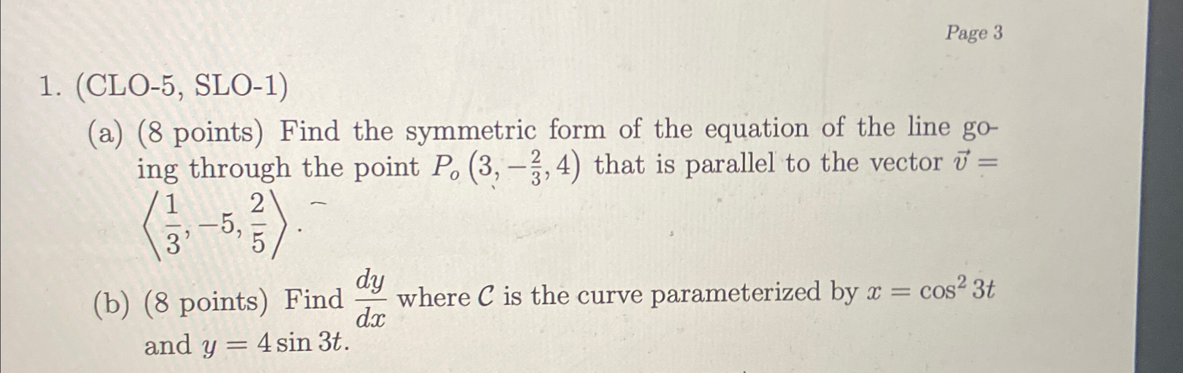 Solved Page 3(CLO-5, ﻿SLO-1)(a) (8 ﻿points) ﻿Find the | Chegg.com