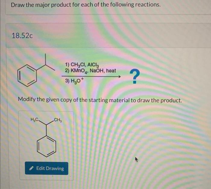 Solved Draw the major product for each of the following | Chegg.com