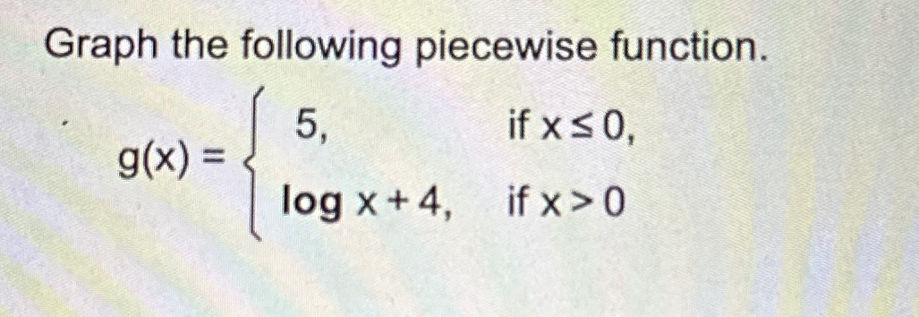 Solved Graph the following piecewise | Chegg.com