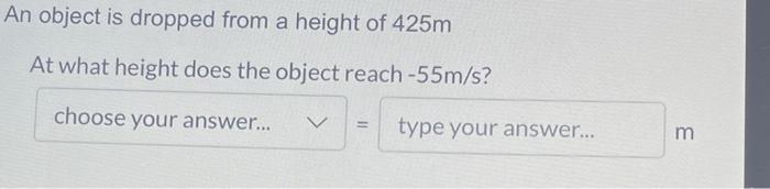 Solved An object is dropped from a height of 225 m What is | Chegg.com