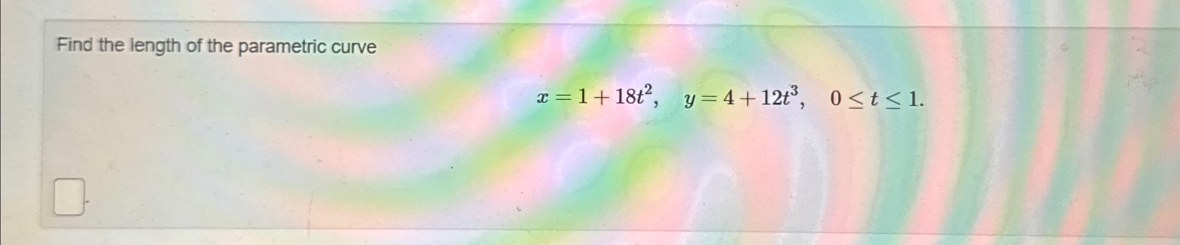 Solved Find the length of the parametric | Chegg.com