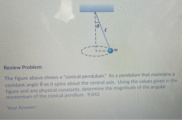 Solved l m Review Problem: The figure above shows a "conical | Chegg.com