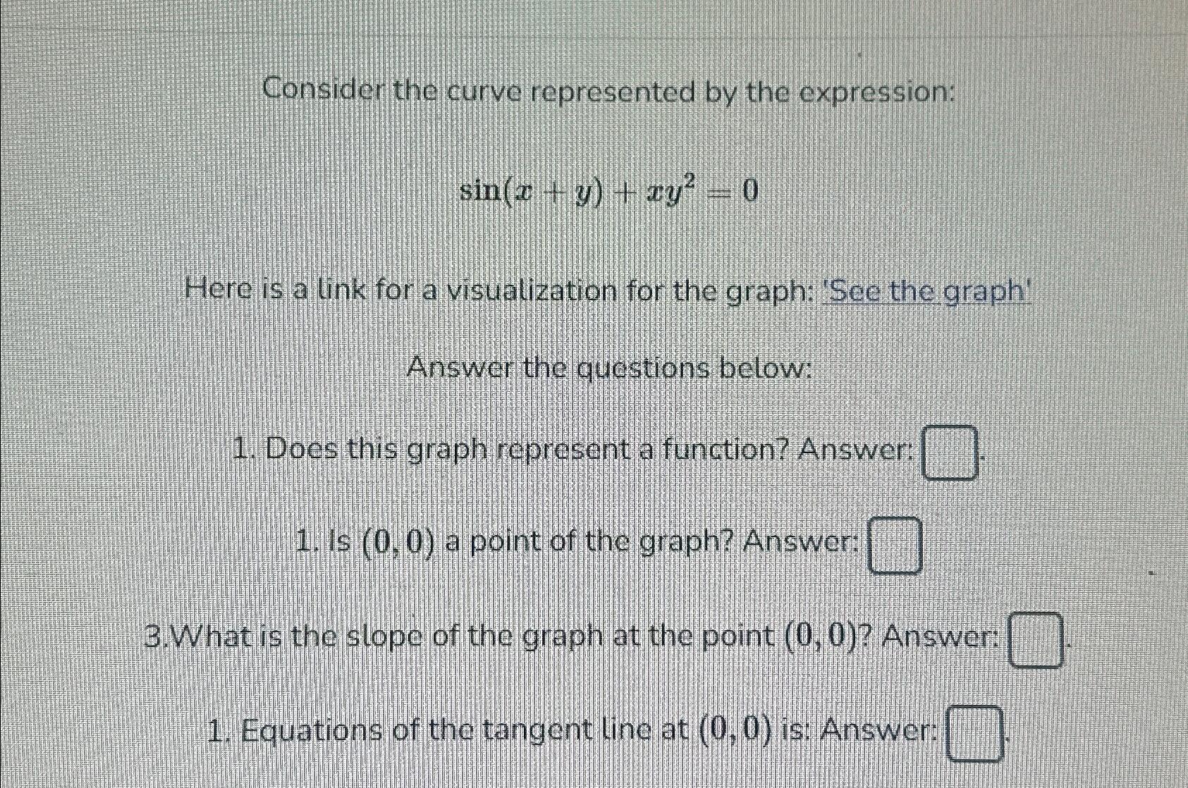 Solved Consider the curve represented by the | Chegg.com
