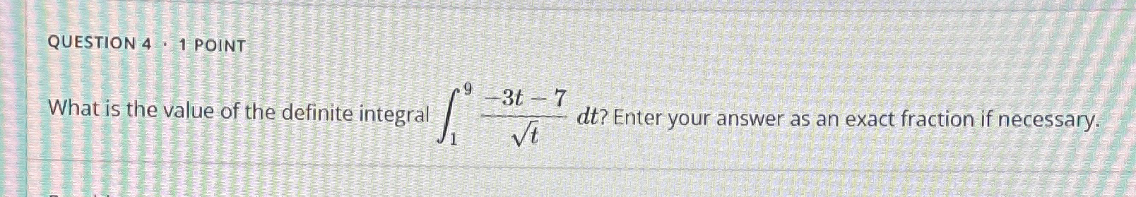 Solved QUESTION 4 - 1 ﻿POINTWhat is the value of the | Chegg.com