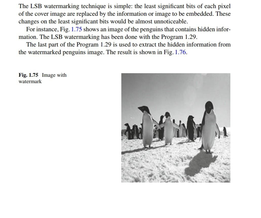 Solved The LSB watermarking technique is simple: the least | Chegg.com